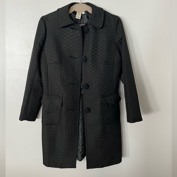 Max Studio | Jackets & Coats | Max Studio Mid Length Black Textured ...